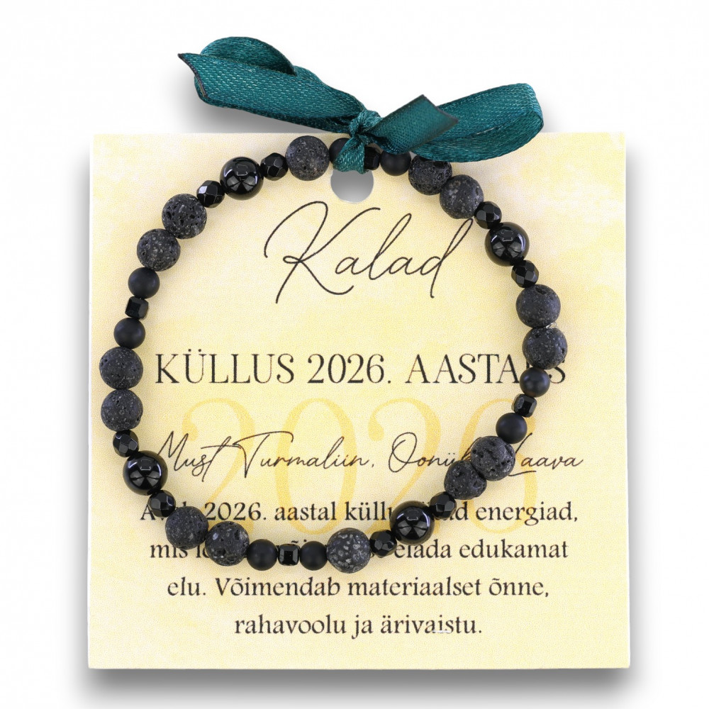 LA TENE käekett KALAD "Küllus 2026. aastaks" – Must Turmaliin, Oonüks ...
