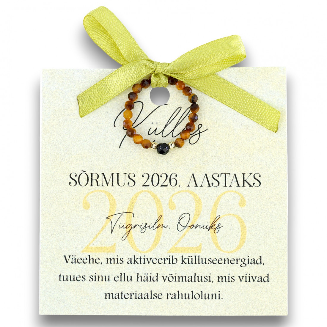 LA TENE sõrmus "Küllus 2026. aastaks" – Tiigrisilm, Oonüks