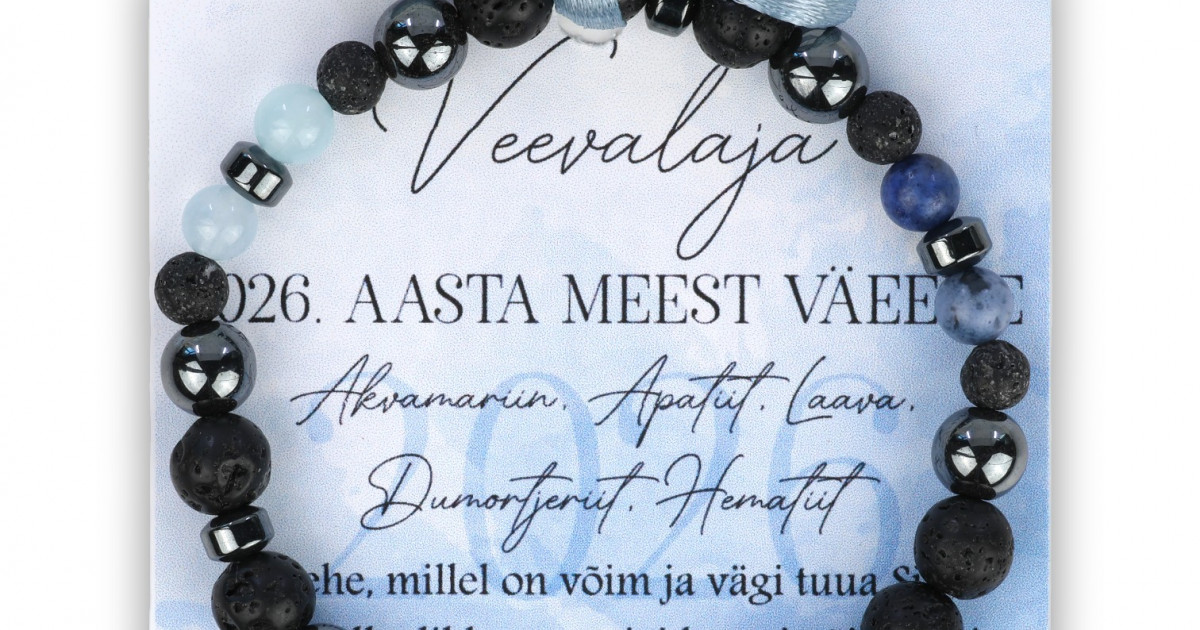 LA TENE käekett meestele VEEVALAJA 2026 – Väeehe, Akvamariin, Apatiit ...